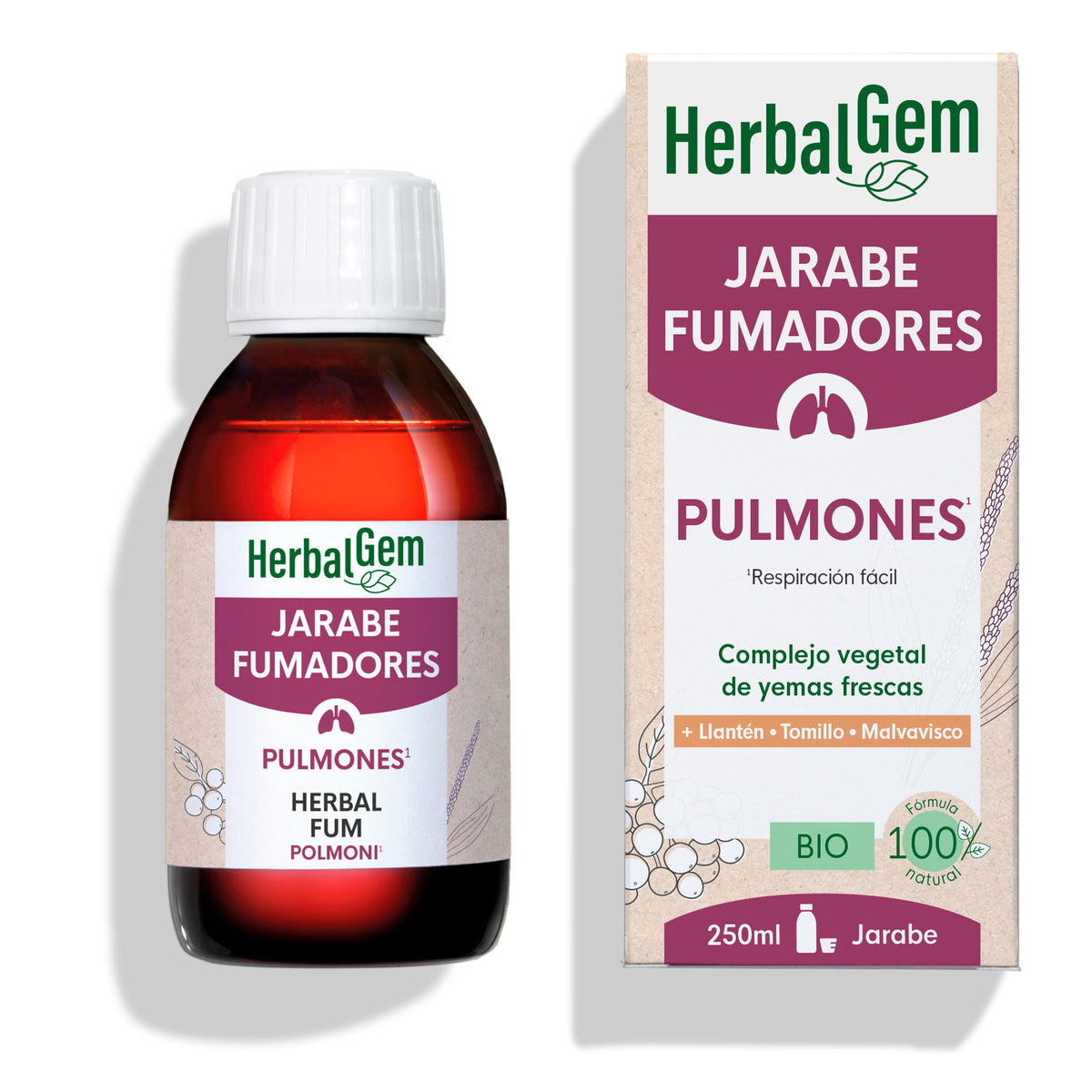 Jarabe Fumadores Bio 250 ml - 250 ml Bio | Herbalgem